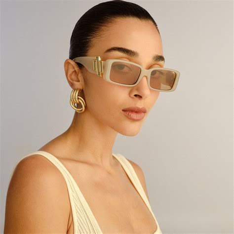 Cruel Intentions Oatmeal Uni Sex Rectangle Sunglasses Le Specs