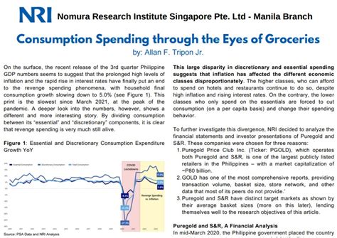 Consumption Spending Through The Eyes Of Groceries Nri Singapore