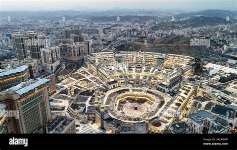 Aerial View Mecca Skyline Masjid Al Haram Drone Photo Muslim