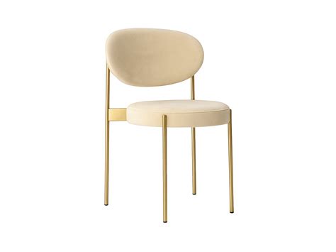 Verpan 430 Series Chair Brass Dedar Adamo And Eva 159 Meringue