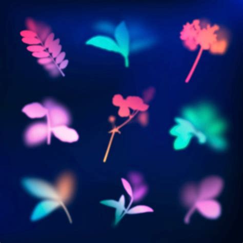 Gradient Leaf Nature Stickers Colorful Vector Rawpixel
