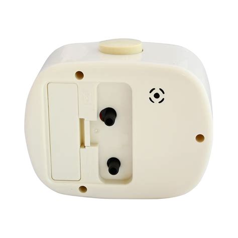 Leni Retro Analogue Standing Bedside Desk Home Alarm Clock Time Ivory