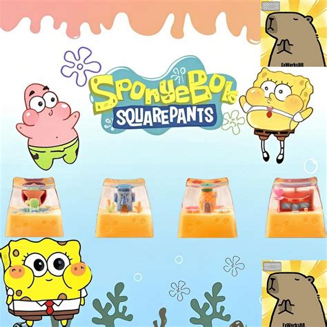 Custom Keycaps Spongebob Keycaps Custom R4 Keycaps Character Custom Keycaps Cherry Mx Keycaps