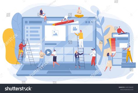 Website Interface Development Concept Vector Illustration Stock Vector