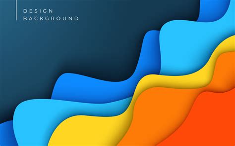 Multi Colored Abstract Soft Colorful Wavy Papercut Overlap Layers