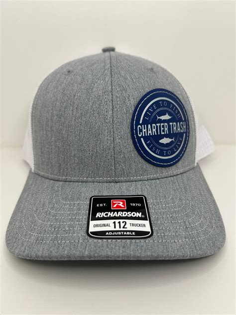 Richardson 112 Heathered Gray Leather Og Logo Patch Hat Offset