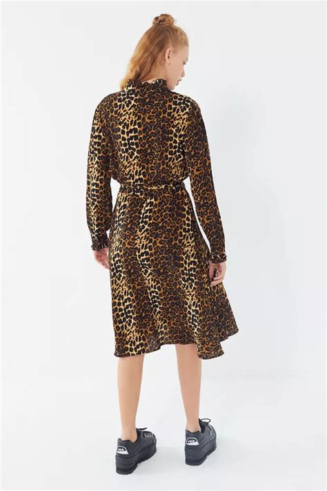 Just Female Elinor Leopard Print Midi Dress Urban Outfitters