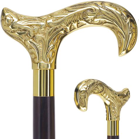 Premium Brass Derby Handle Walking Cane Custom Shaft And Collar