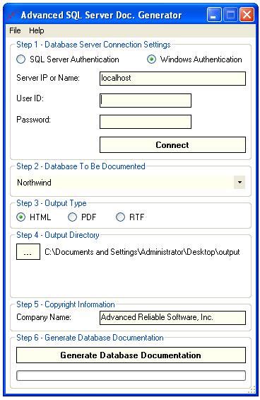 Advanced Sql Server Documentation Generator Free Download For Windows
