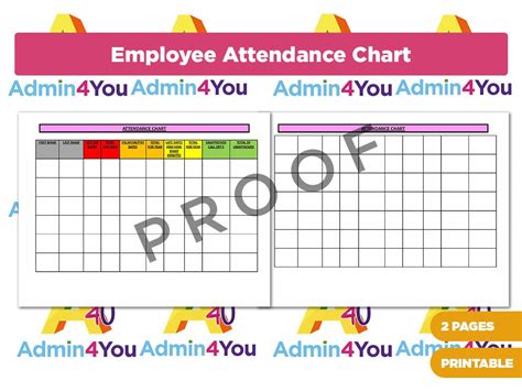 Employee Attendance Chart Etsy