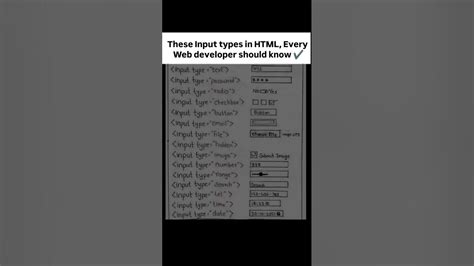 These Input Types In Html Every Web Developer Should Know Coding