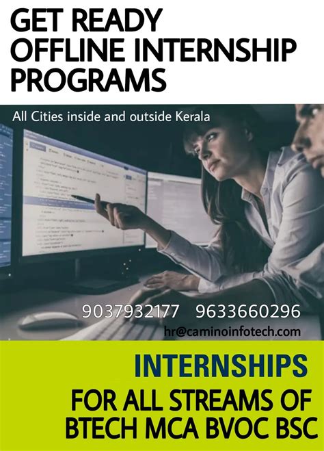 Camino Internships Infopark Offline Internship And Projects Infopark Warm Greetings We