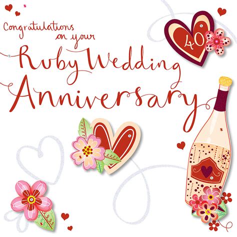 Happy 40th Wedding Anniversary Cards 40th Wedding Anniversary Card For