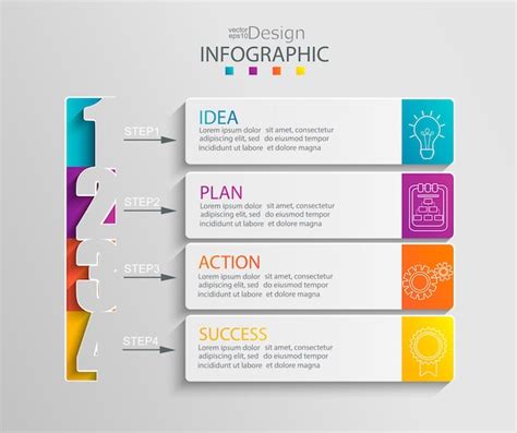 단계 비즈니스 타임 라인 Infographic 템플릿 디자인 프리미엄 벡터