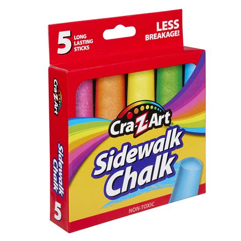 Cra Z Art 5 Piece Washable Sidewalk Chalk Portable Box