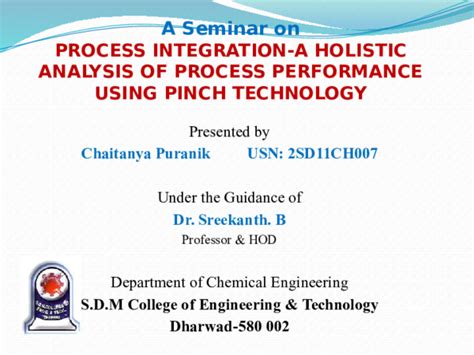 Ppt Process Integration A Holistic Analysis Of Process Performance