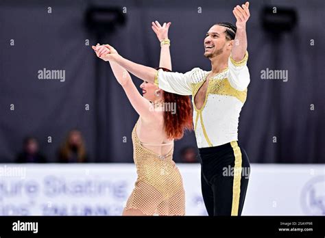 Natacha Lagouge And Arnaud Caffa Fra During Ice Dance Rhythm Dance At The Isu European Figure