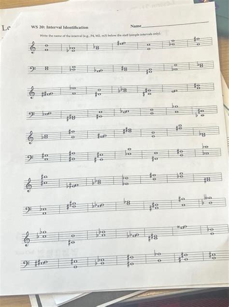 Le Ws 20 Interval Identification Write The Name Of