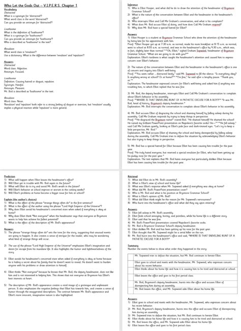 Ch1 Who Let The Gods Out Whole Class Guided Reading 1 Week Teaching