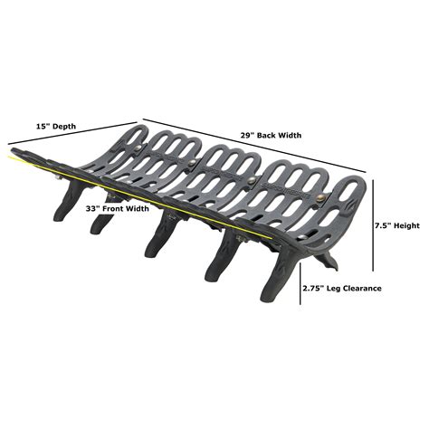 Hy C Liberty Foundry 33 Self Feeding Cast Iron Fireplace Grate With 2 ¾ Clearance