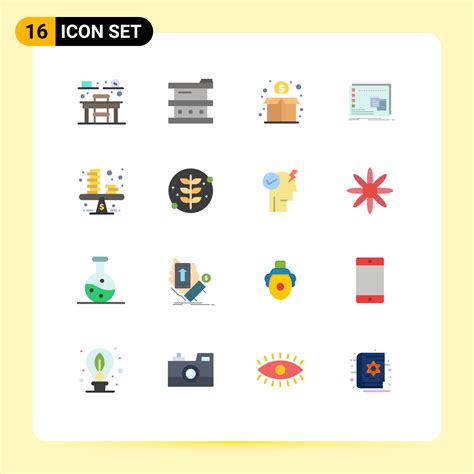 User Interface Pack Of 16 Basic Flat Colors Of Balance Os Crowd Operational Window Editable Pack