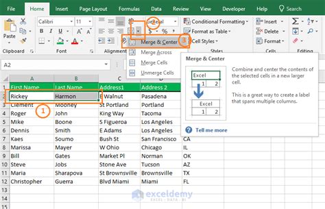 Enter Data And Merge Cells Excel 2016 Youtube