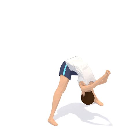 3d Model Wide Legged Forward Bend Yoga Exercise Woman Animation Vr Ar