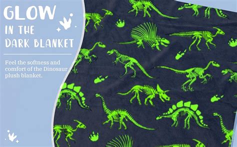 Gdindff Glow In The Dark Dinosaur Blanket For Boys Girls