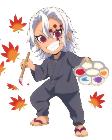 An Anime Character With White Hair Holding A Paintbrush