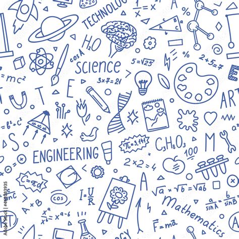 Pattern From Steam Education Doodle Science Technology Engineering