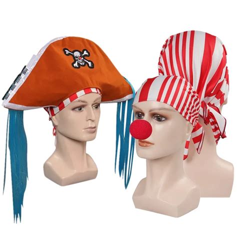 Anime Buggy Cosplay Fantasy Pirate Cap Hat Scarf Headband Cartoon Clown