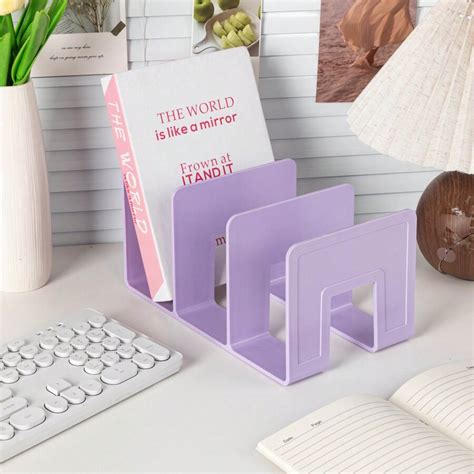 2pcs Bookends Book Organizer A4 Size Separator Panels Desktop Office