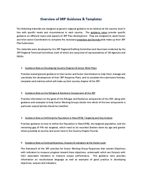 Document 0 Listing And Overview Of Guidance And Templates