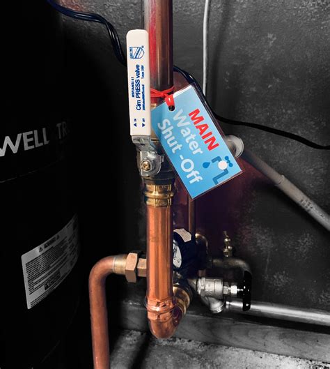 Main Water Shut Off Valve Hang Tag Plumbing Valve Label Etsy