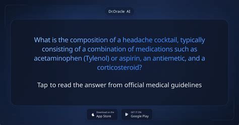 What Is The Composition Of A Headache Cocktail Typically Consisting Of