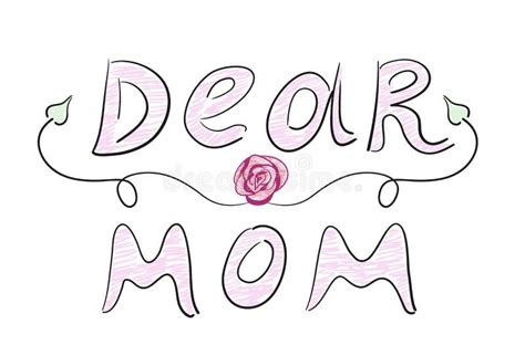 Text Dear Mom Stock Vector Illustration Of Design Print 226418726