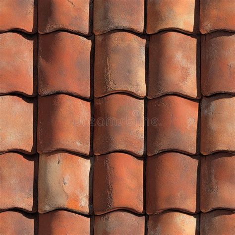 Photo Of A Seamless Roof Tile Texture With Traditional Spanish Tiles