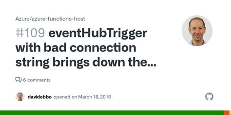 Eventhubtrigger With Bad Connection String Brings Down The Whole Host · Issue 109 · Azureazure