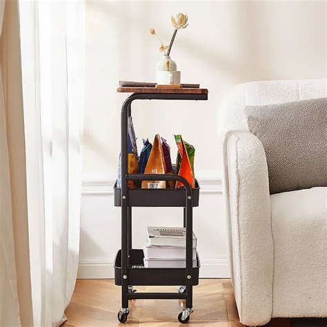 Slim Rolling Cart Multipurpose Rustproof Storage Trolley With Wheels