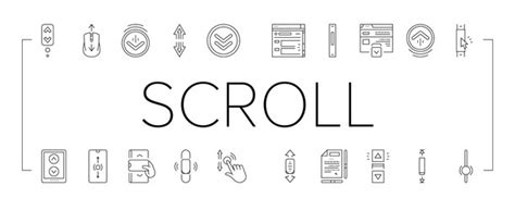 Scroll Computer Mouse Cursor Icons Set Royalty Free Vector
