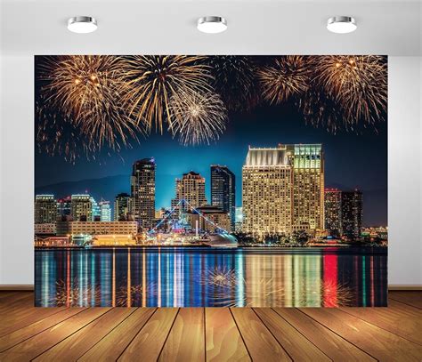 Beleco 10x8ft Fabric American New Year Backdrop California