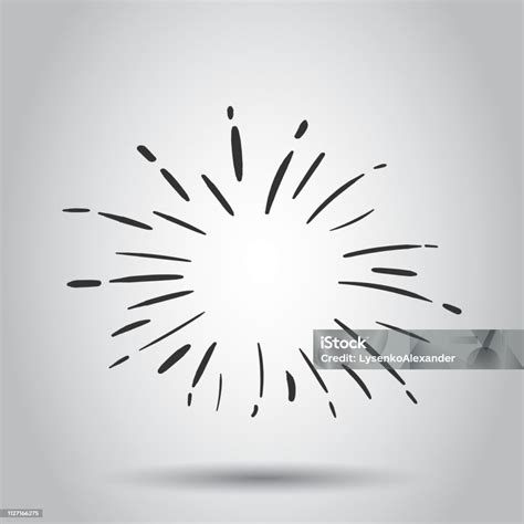 Ikon Vektor Sinar Matahari Vintage Sun Sketsa Meledak Doodle Ilustrasi