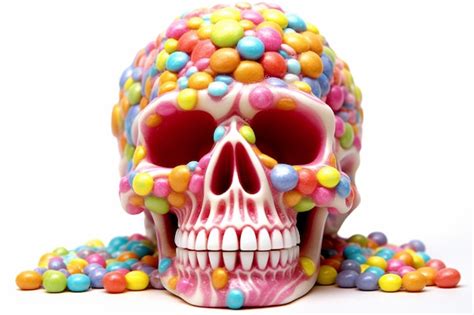 Premium Ai Image Colorful Candy Sugar Skulls With Flowers Generative Ai High Quality Illustration