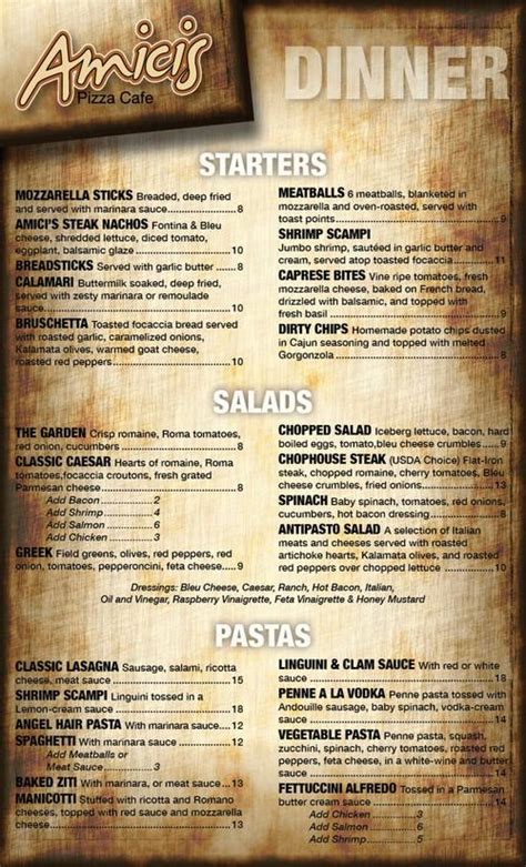 Amicis Menu In Suffolk Virginia Usa
