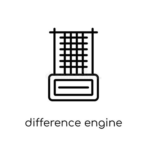 Difference Engine Icon Trendy Modern Flat Linear Vector Differe Stock