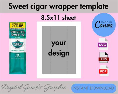 Sweet Cigar Wrapper Template Swisher Sweets Template Sweet Cigar Pack Template Printable