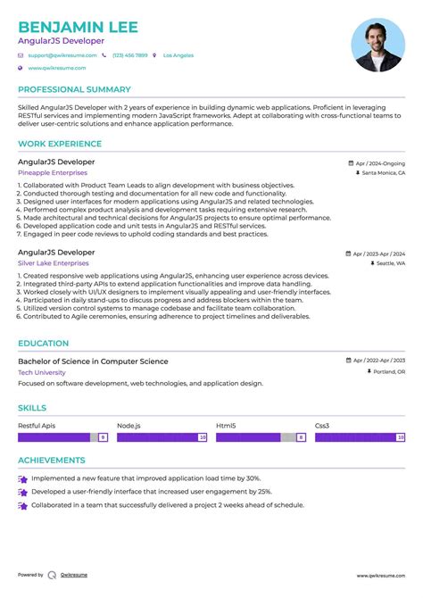 10 Angularjs Developer Resume Samples And Templates For 2026
