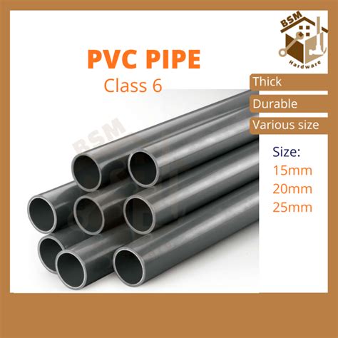 Bsm [sell By Feet] Pvc Pipe Pvc Grey Pipe Nipis Paip Air Pvc Kelabu Pvc Water Pipe Class O Class