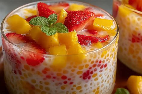 Strawberry Mango Sago Deliciously Creamy Tropical Treat