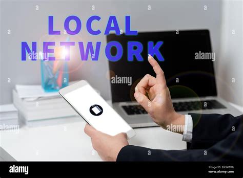 Writing Displaying Text Local Network Internet Concept Intranet Lan Radio Waves Dsl Boradband